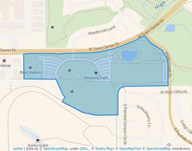 Redstone Park in Highlands Ranch | Map and Routes