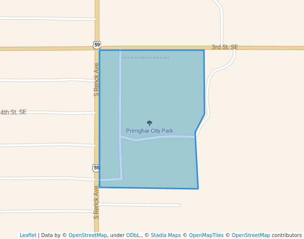 Primghar City Park in Primghar | Map and Routes