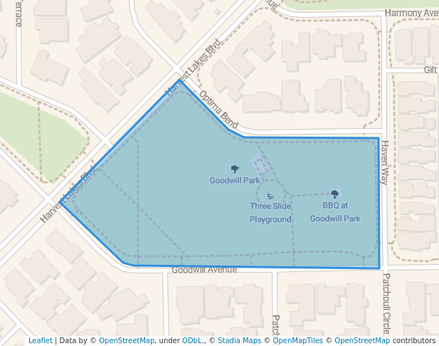 Goodwill Park in Atwell | Map and Routes