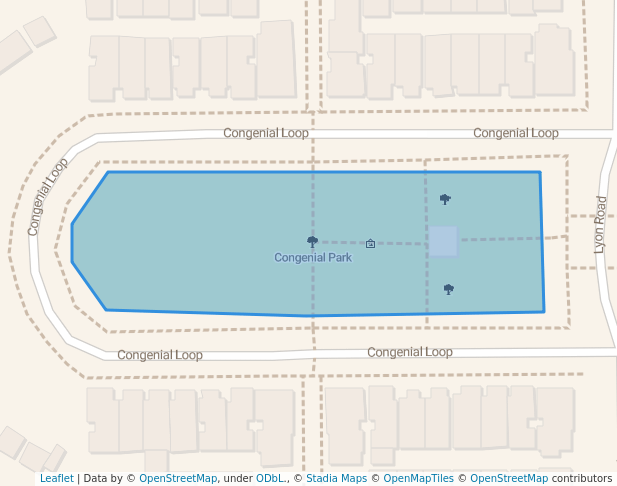 Congenial Park in Atwell | Map and Routes