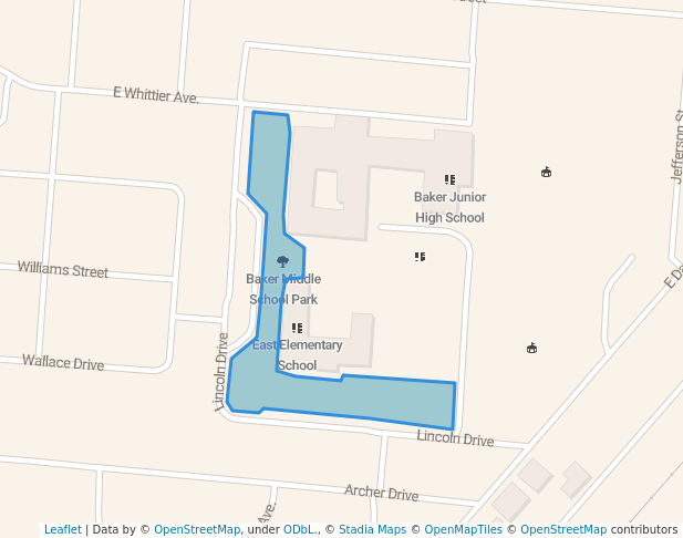 Baker Middle School Park in Fairborn | Map and Routes