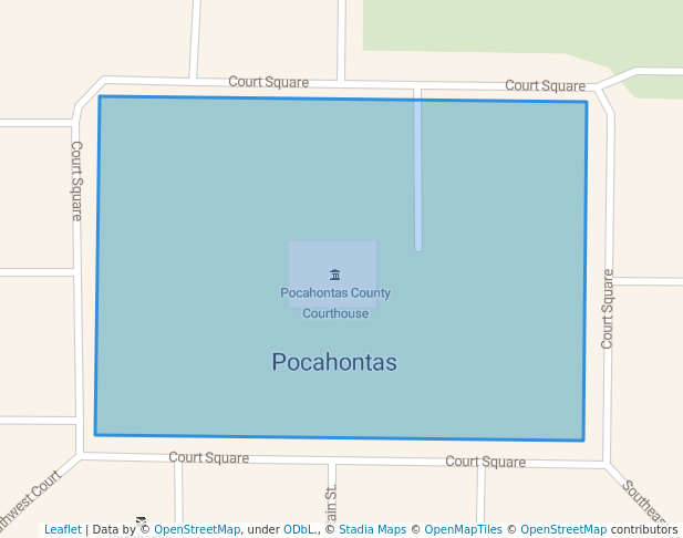 Courthouse Square in Pocahontas | Map and Routes