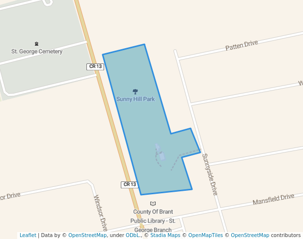 Sunny Hill Park in Brant | Map and Routes