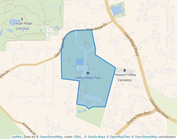 Valley Ridge Park in Cedar Hill | Map and Routes