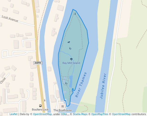 Ray Mill Island in Maidenhead | Map and Routes