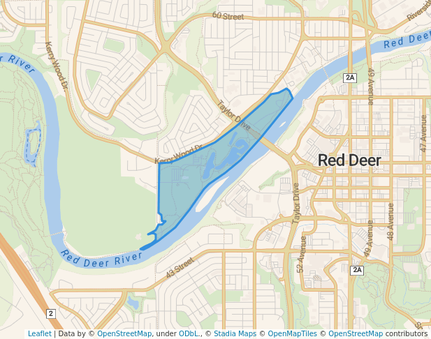 Great Chief Park in Red Deer | Map and Routes
