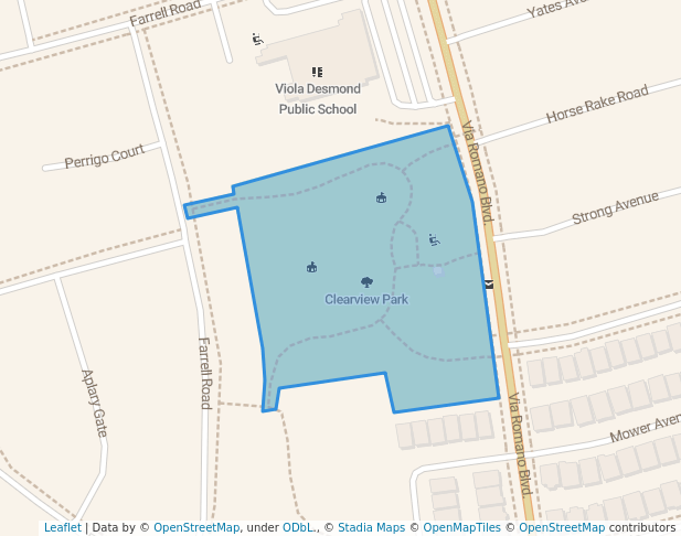 Clearview Park in Vaughan | Map and Routes