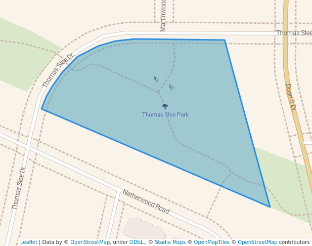 Thomas Slee Park in Kitchener | Map and Routes