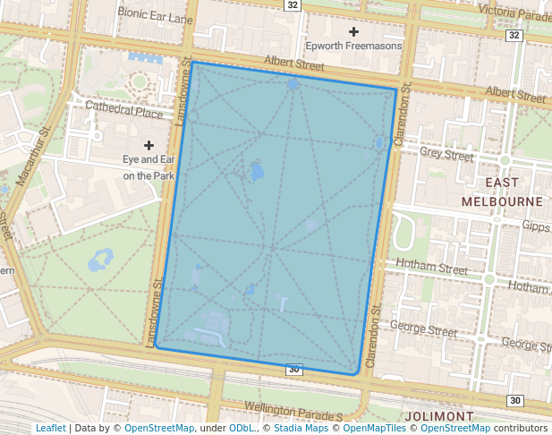 Fitzroy Gardens in East Melbourne | Map and Routes
