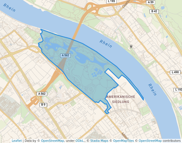 Freizeitpark Rheinaue in Bonn | Map and Routes