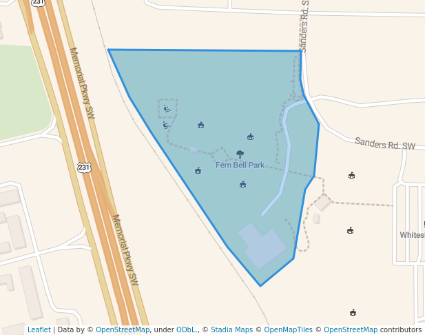 Fern Bell Park in Huntsville | Map and Routes