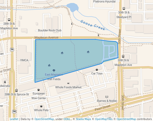 East Mapleton Ball Fields in Boulder | Map and Routes