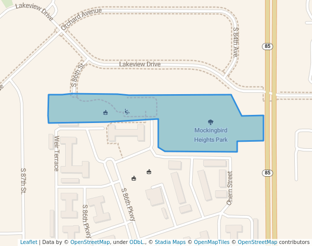 Mockingbird Heights Park in Omaha | Map and Routes