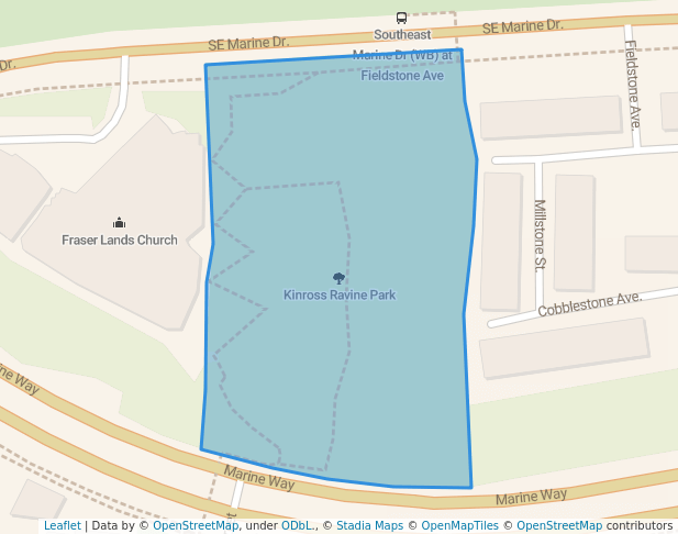 Kinross Ravine Park in Vancouver | Map and Routes