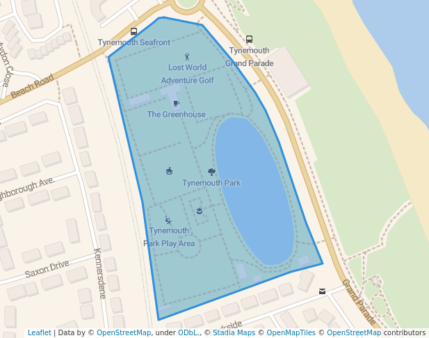 Tynemouth Park in Tynemouth | Map and Routes