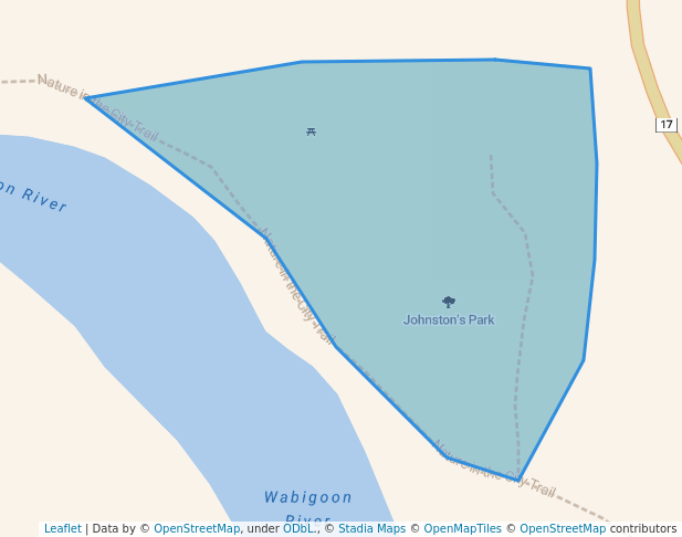 Johnston's Park in Dryden | Map and Routes