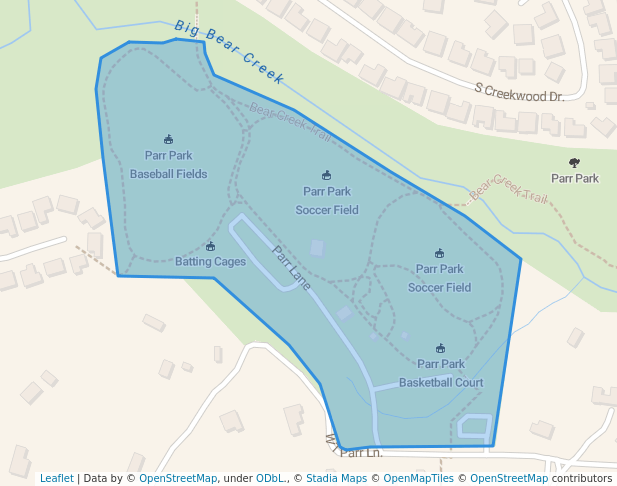 Parr Park in Grapevine | Map and Routes