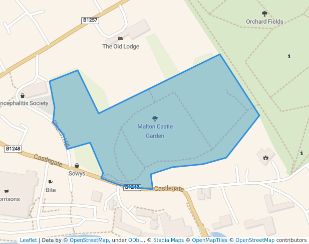 Malton Castle Garden in Malton | Map and Routes