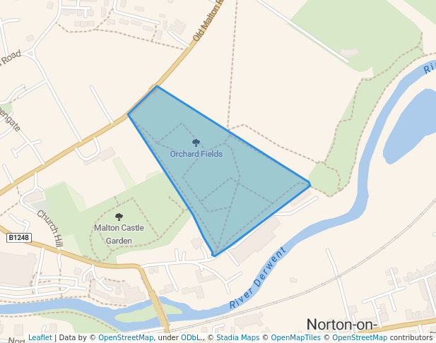 Orchard Fields in Malton | Map and Routes