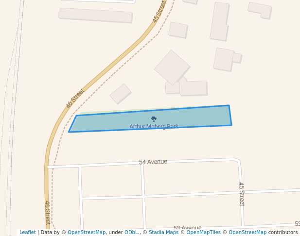 Arthur Moberg Park in Leduc | Map and Routes