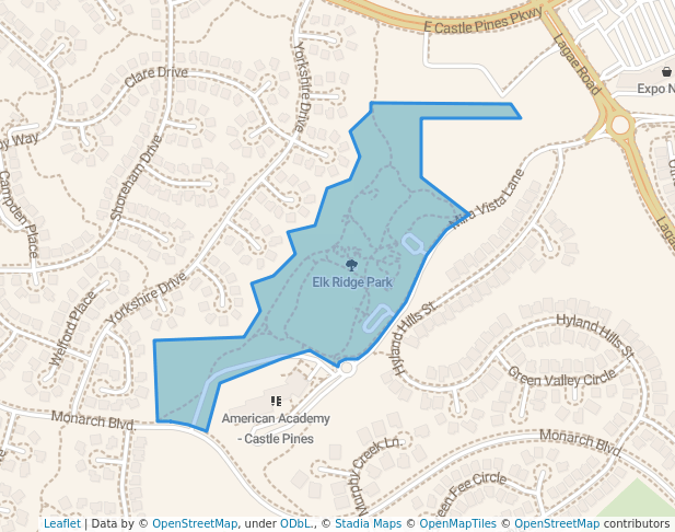 Elk Ridge Park in Castle Pines | Map and Routes