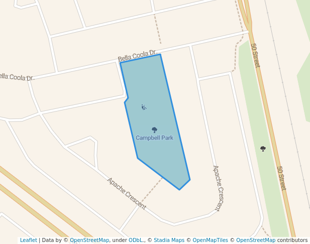 Campbell Park in Leduc | Map and Routes