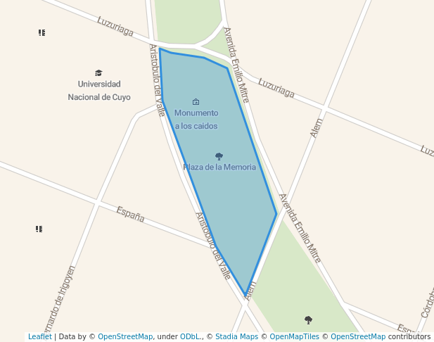 Plaza de la Memoria in San Rafael | Map and Routes