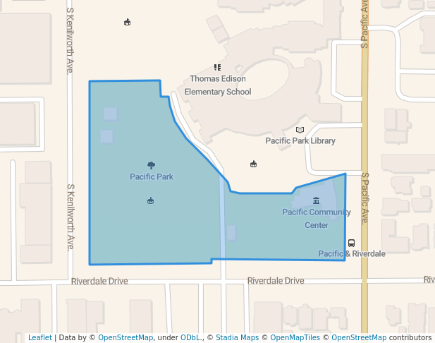 Pacific Park in Glendale | Map and Routes