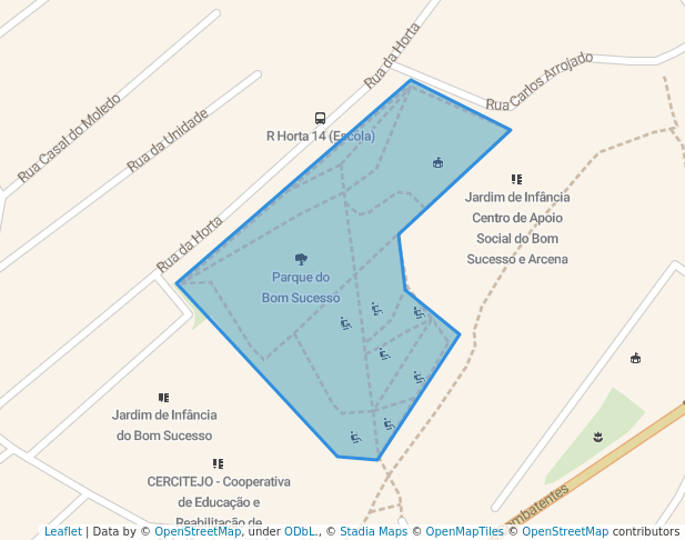 Parque do Bom Sucesso in Alverca do Ribatejo | Map and Routes