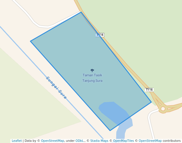 Tasik Tanjung Sura Park in Kuala Dungun | Map and Routes