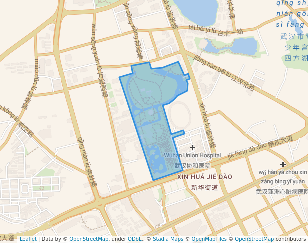 Zhongshan Park in Wu Han Shi | Map and Routes