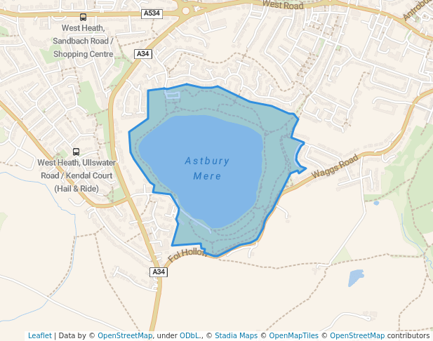 Astbury Mere Country Park in Congleton | Map and Routes