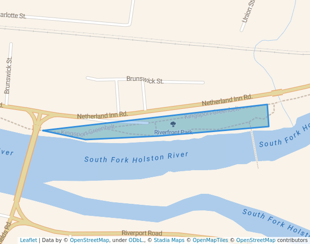 Riverfront Park in Kingsport | Map and Routes