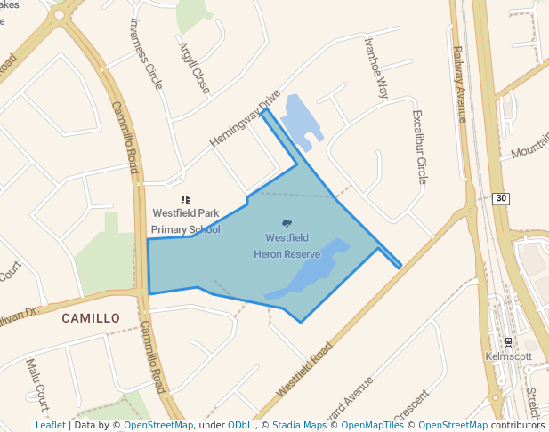 Westfield Heron Reserve in Camillo | Map and Routes