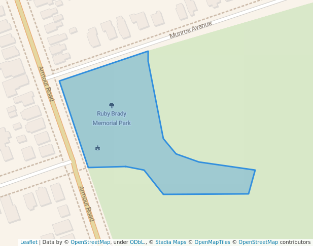 Ruby Brady Memorial Park in Peterborough | Map and Routes