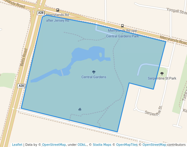 Central Gardens in Merrylands West | Map and Routes