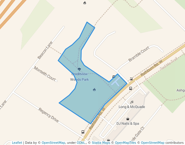 Creditview Woods Park in Mississauga | Map and Routes