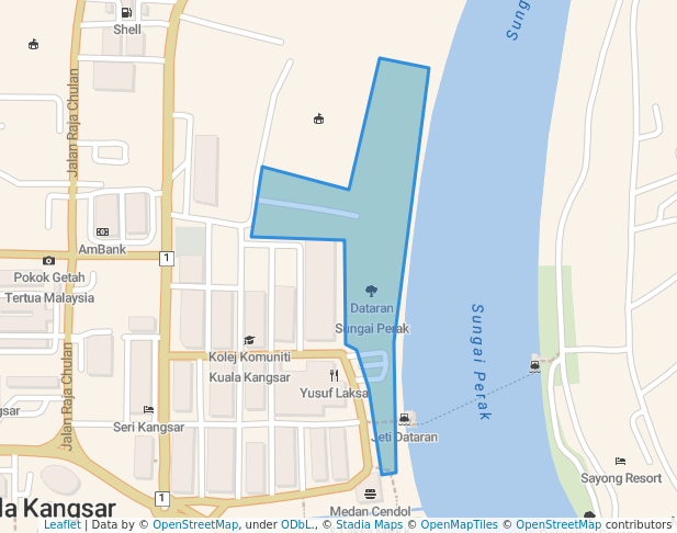 Dataran Sungai Perak in Kuala Kangsar | Map and Routes