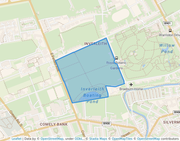 Inverleith Park in Edinburgh | Map and Routes
