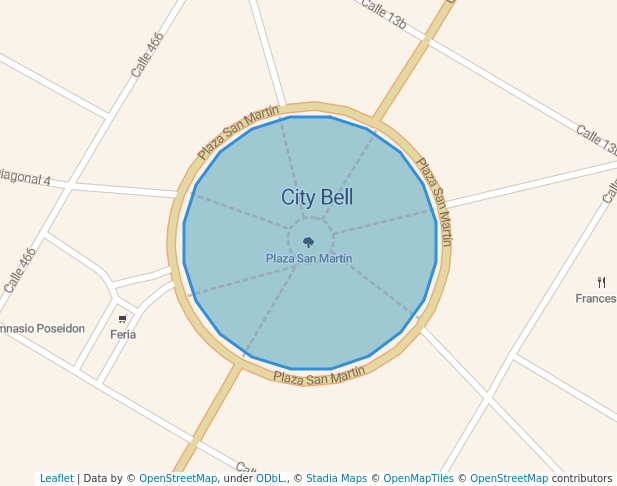 Plaza San Martín in City Bell | Map and Routes