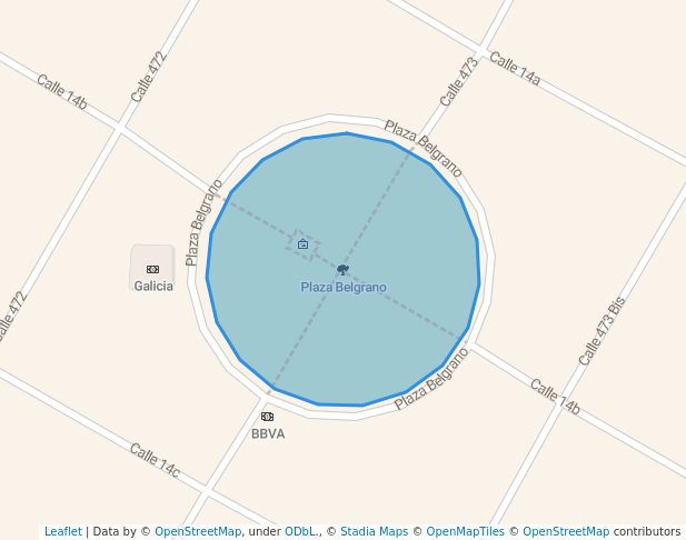 Plaza Belgrano in City Bell | Map and Routes