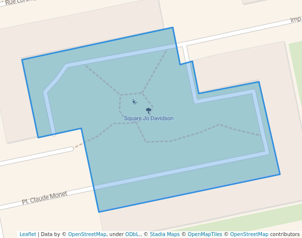Square Jo Davidson in Tours | Map and Routes
