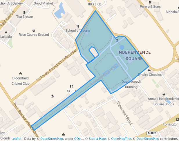 Independence Square Park in Colombo | Map and Routes