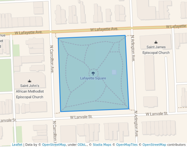Lafayette Square in Baltimore | Map and Routes