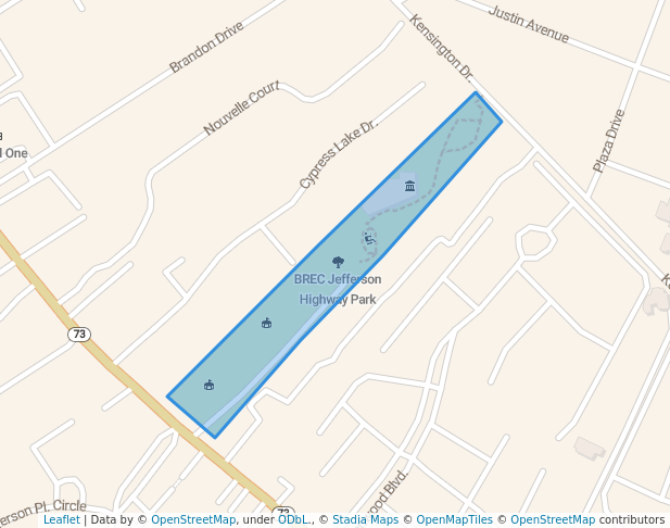 BREC Jefferson Highway Park in Baton Rouge | Map and Routes