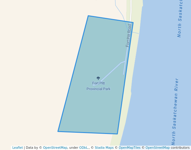 Fort Pitt Provincial Park in Frenchman Butte | Map and Routes
