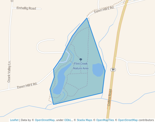 Flint Creek Nature Area in Gentry | Map and Routes