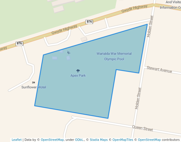 Apex Park in Warialda | Map and Routes