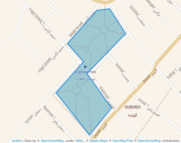Enghelab Park in Borujerd | Map and Routes