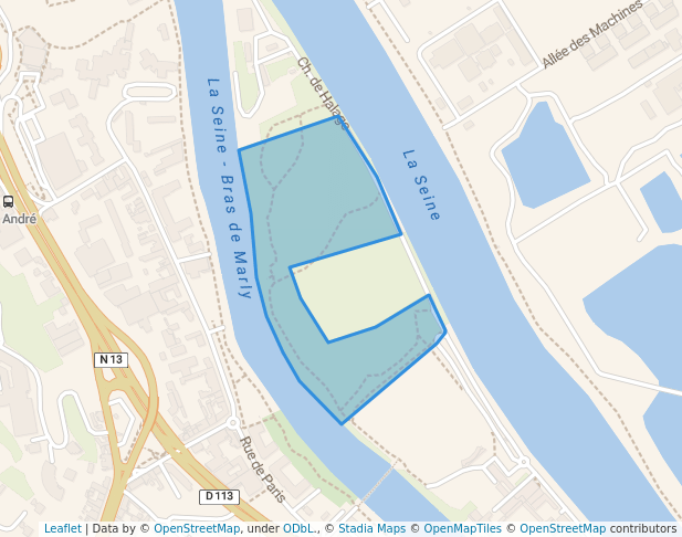 Parc de l'île de la Loge in Le Port-Marly | Map and Routes